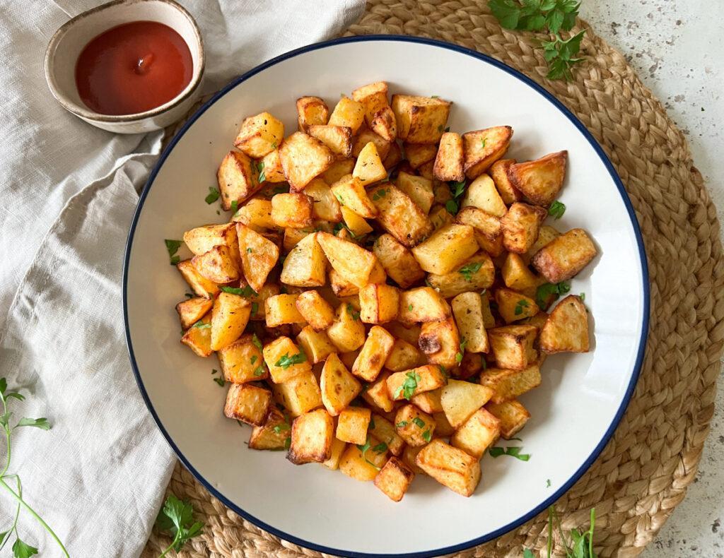 EASY crispy air fryer diced potatoes - Cook Simply