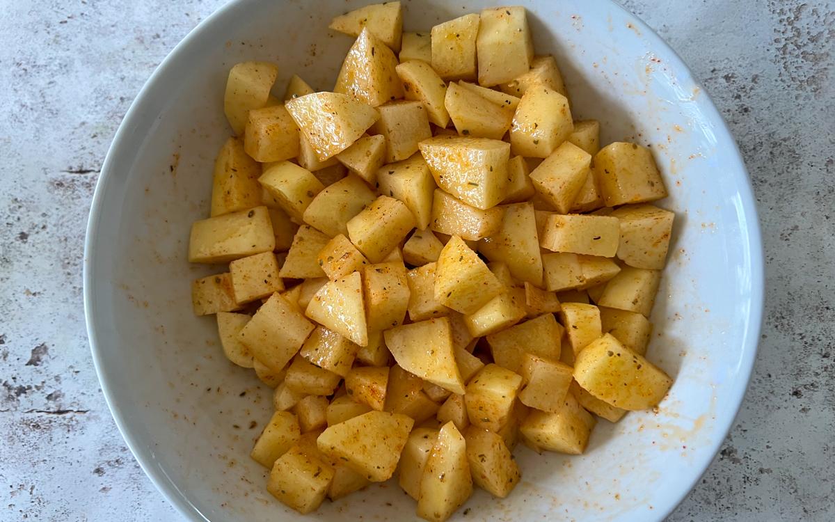 EASY crispy air fryer diced potatoes - Cook Simply