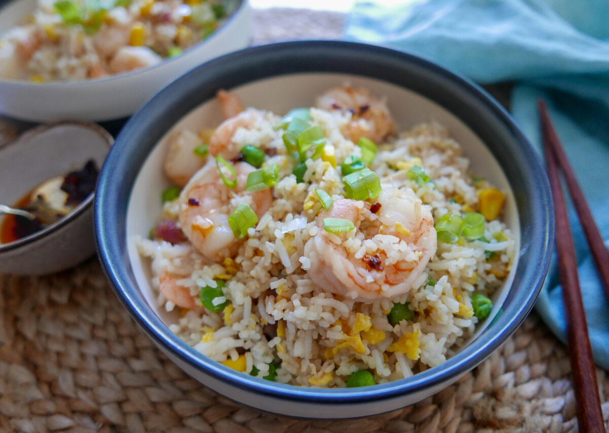 Shrimp and chicken fried rice (easy-to-adapt recipe)